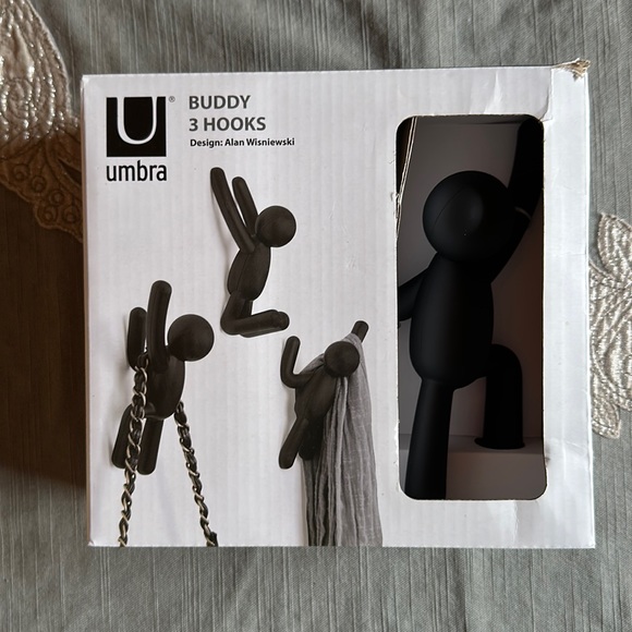 Umbra | Accents | Umbra Black Modern Buddy 3 Wall Hooks | Poshmark